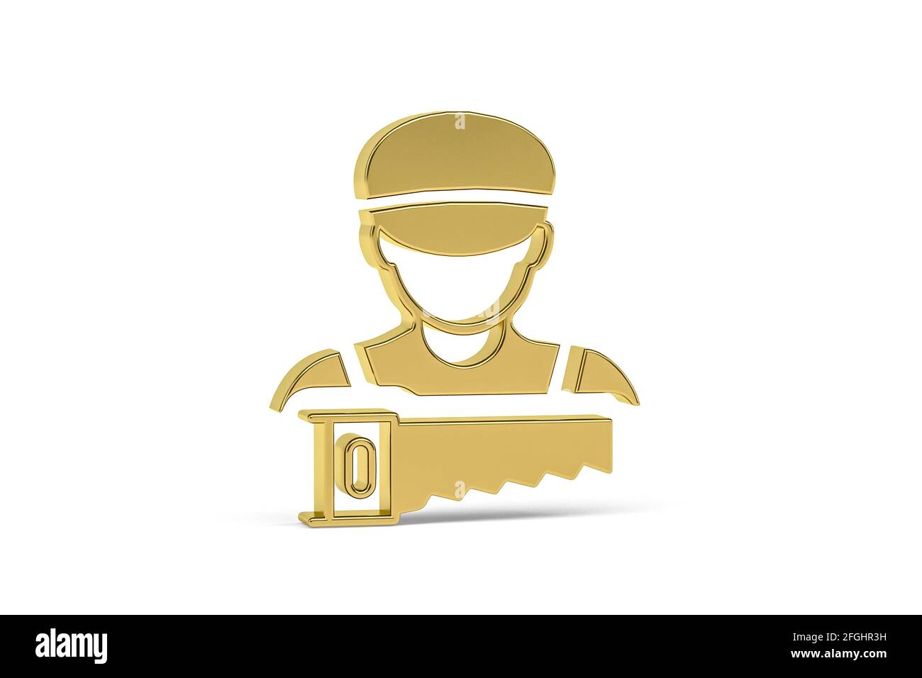 Golden 3d carpentry icon isolated on white background - 3d render Stock ...