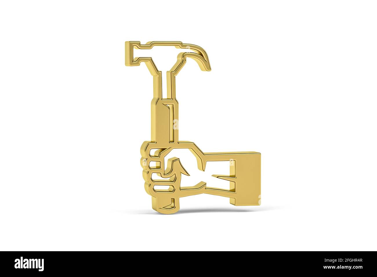 Golden 3d carpentry icon isolated on white background - 3d render Stock ...