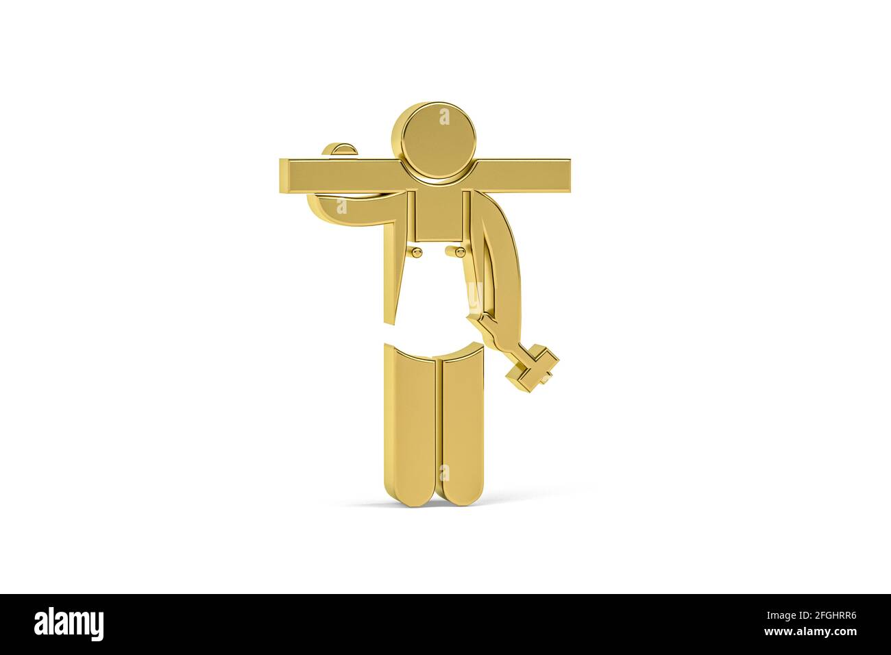 Golden 3d carpentry icon isolated on white background - 3d render Stock ...