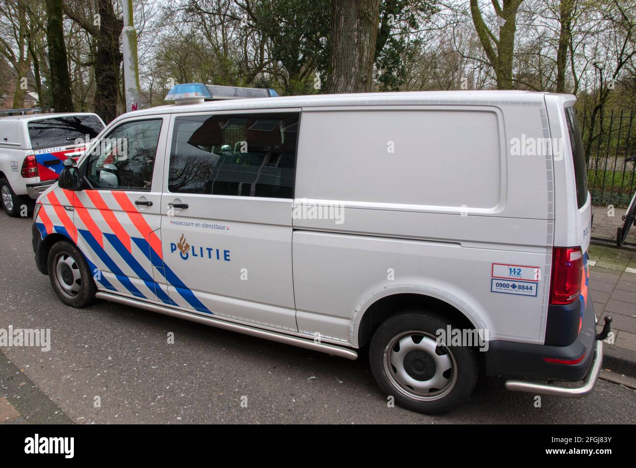 Side View Police Car At Amsterdam The Netherlands 18-3-2020 Stock Photo ...