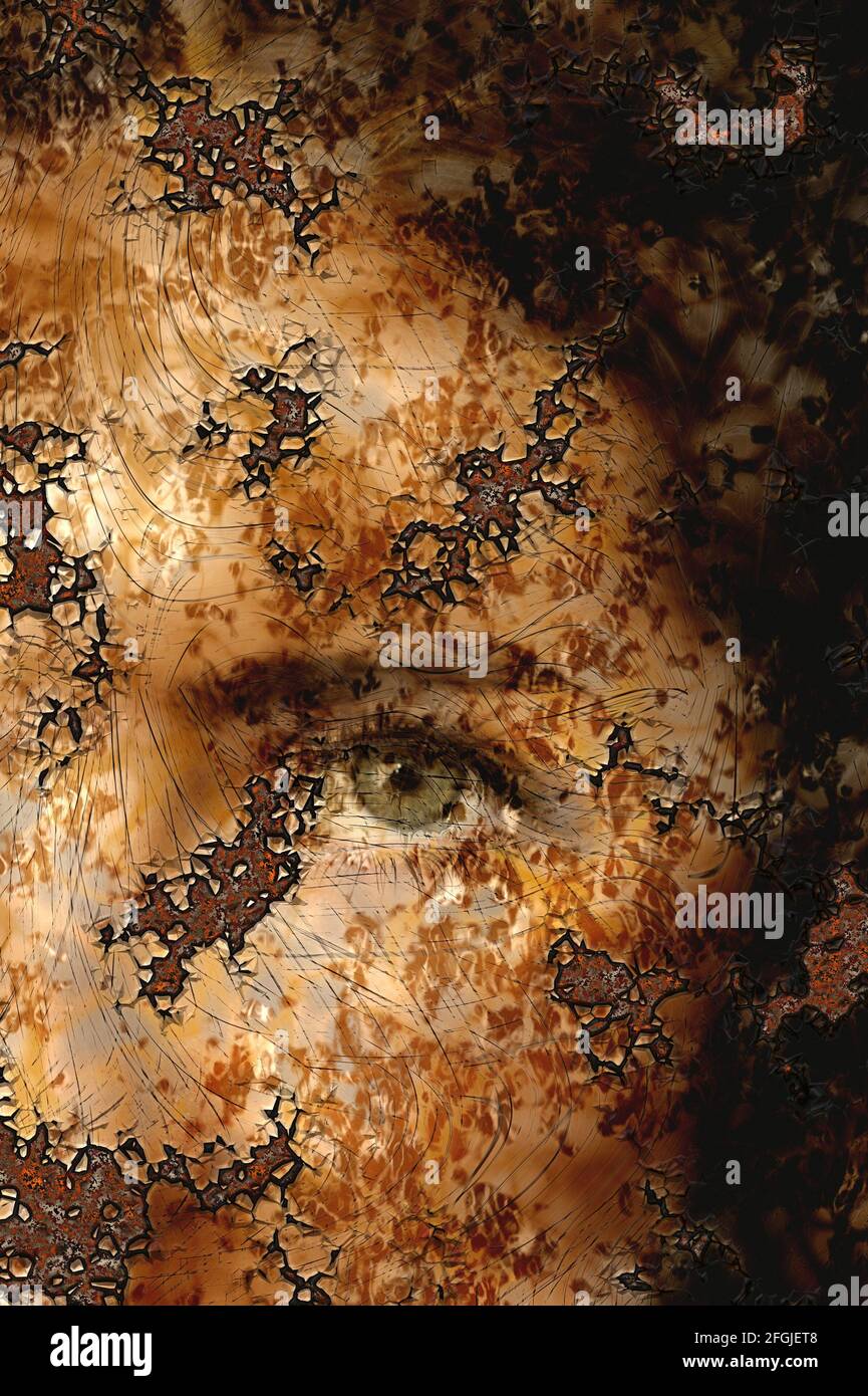 woman eye composite with ground Stock Photo - Alamy