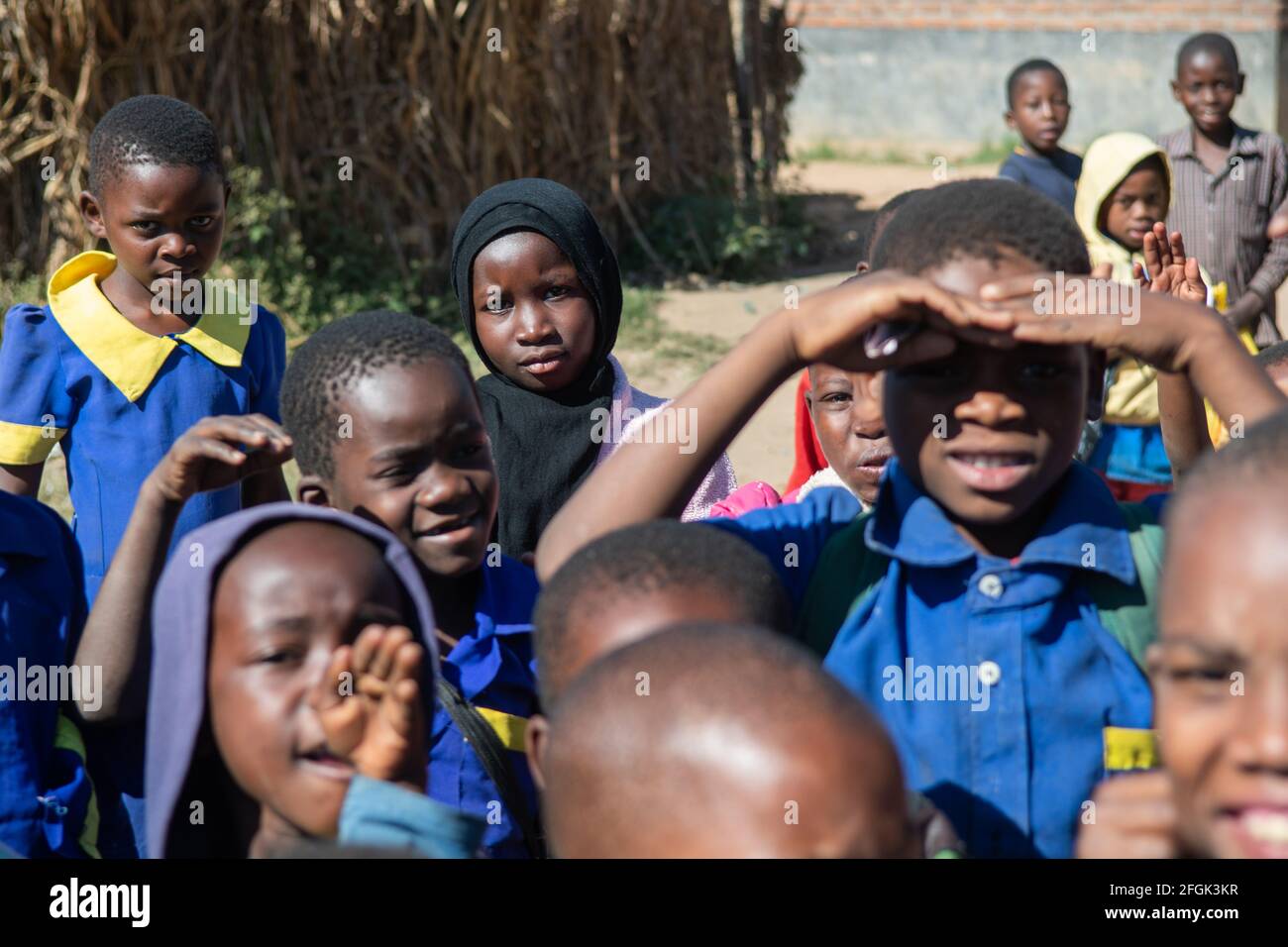 Mzuzu, Malawi. 30-05-2018. Portrait of a young black muslim. girl with ...