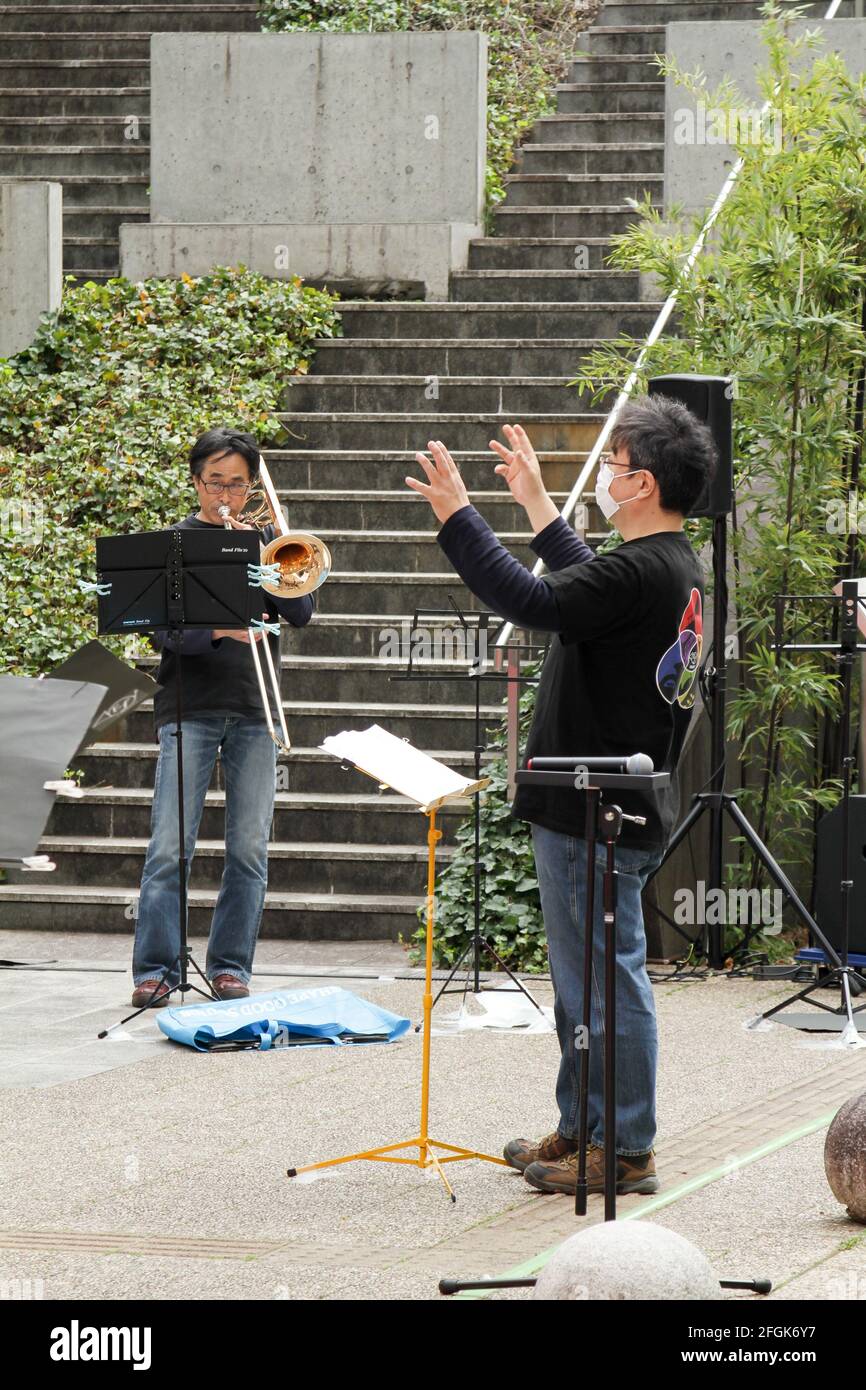 iida, Nagano, Japan, 25-04-2021 , Music performance fanfare during the ...