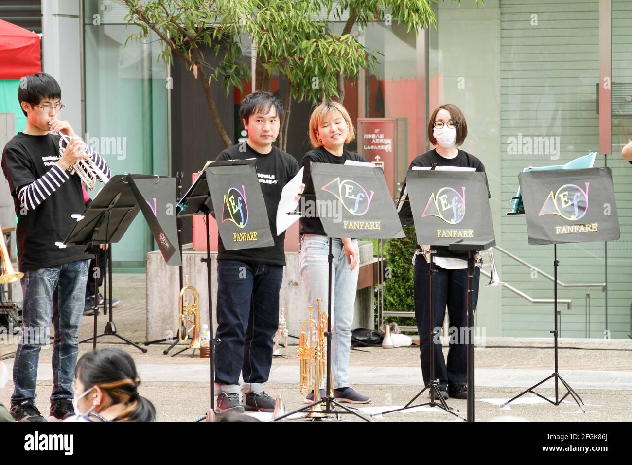 iida, Nagano, Japan, 25-04-2021 , Music performance fanfare during the ...
