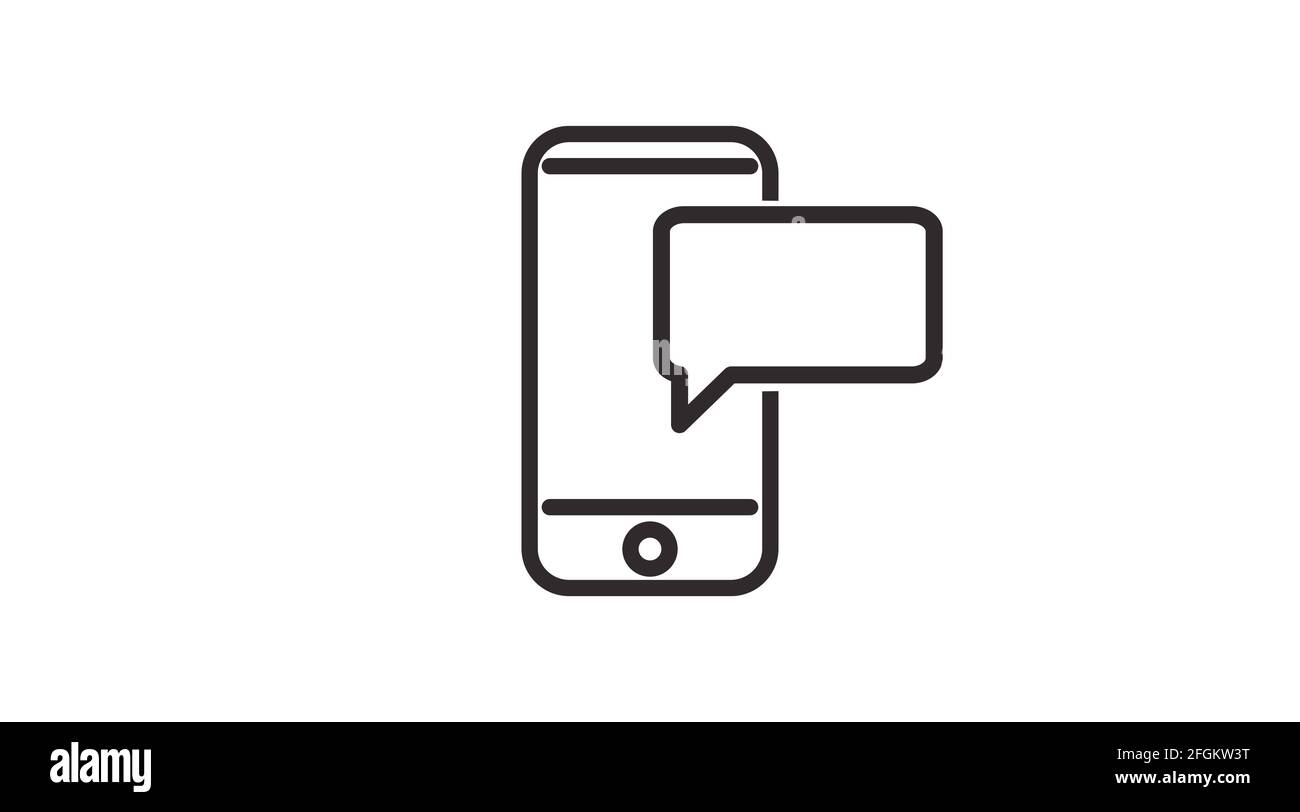 Mobile Phone and Talking Icon. Vector isolated illustration of a ...