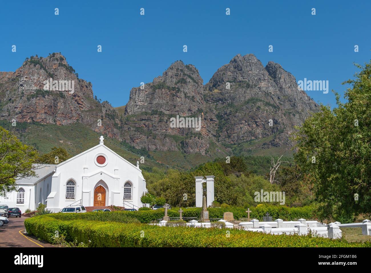 Panorama of the Congregational Church in Pniel, with background ...