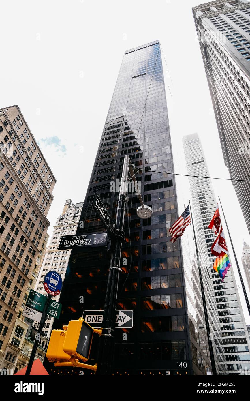 New York City, USA - June 20, 2018: Skyscraper in Downtown of Manhattan ...