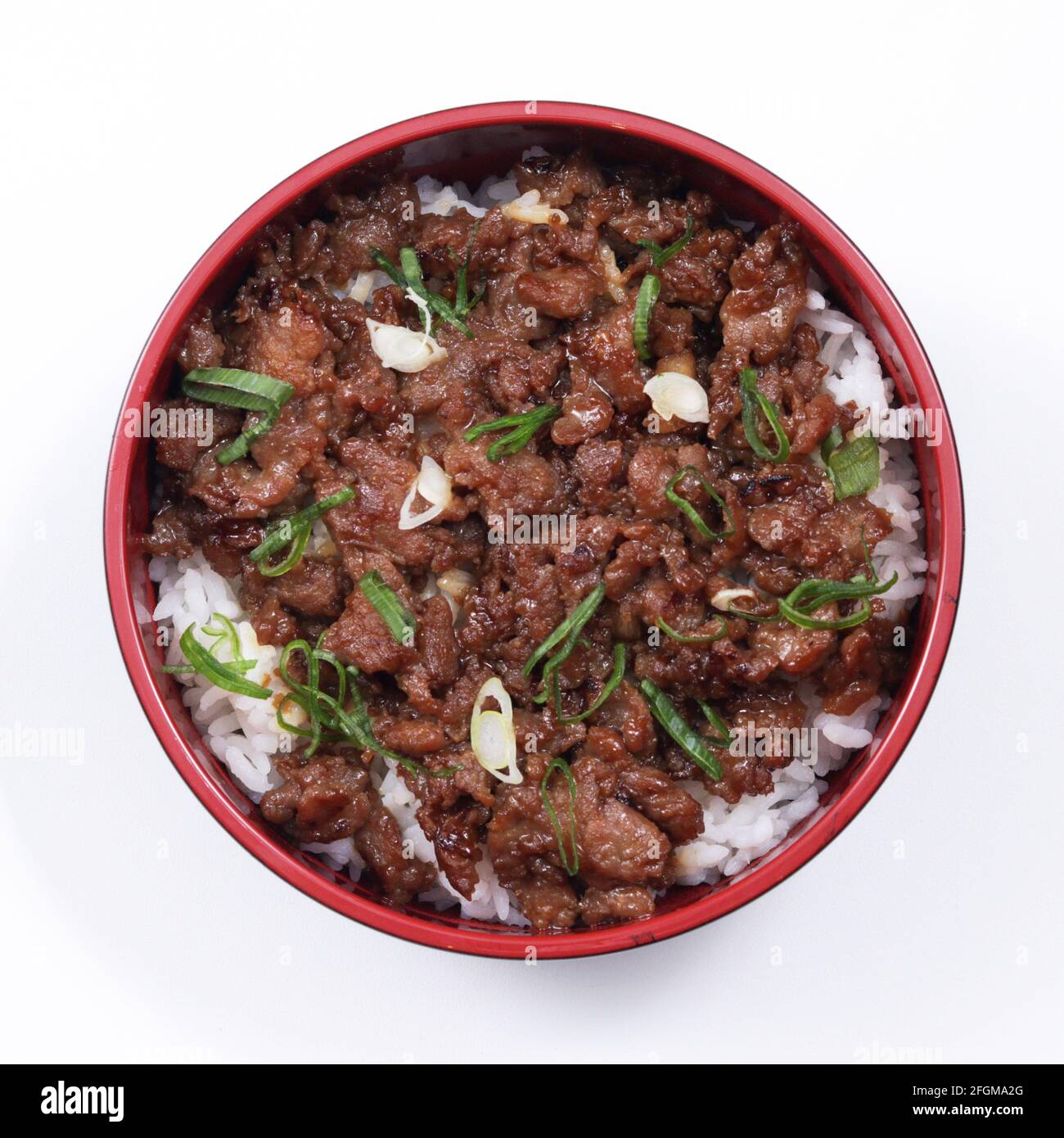 Rice bowl contain rice and meat or beef as the topping is a common ...