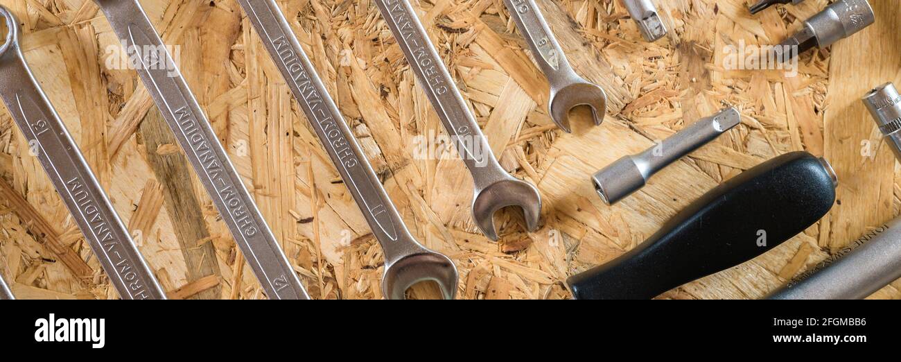set of various repair hand tools or auto mechanic's tools. repair tool ...