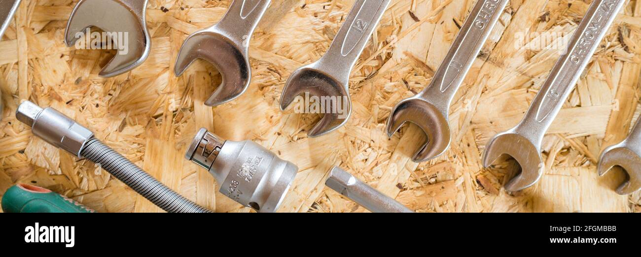 set of various repair hand tools or auto mechanic's tools. repair tool ...