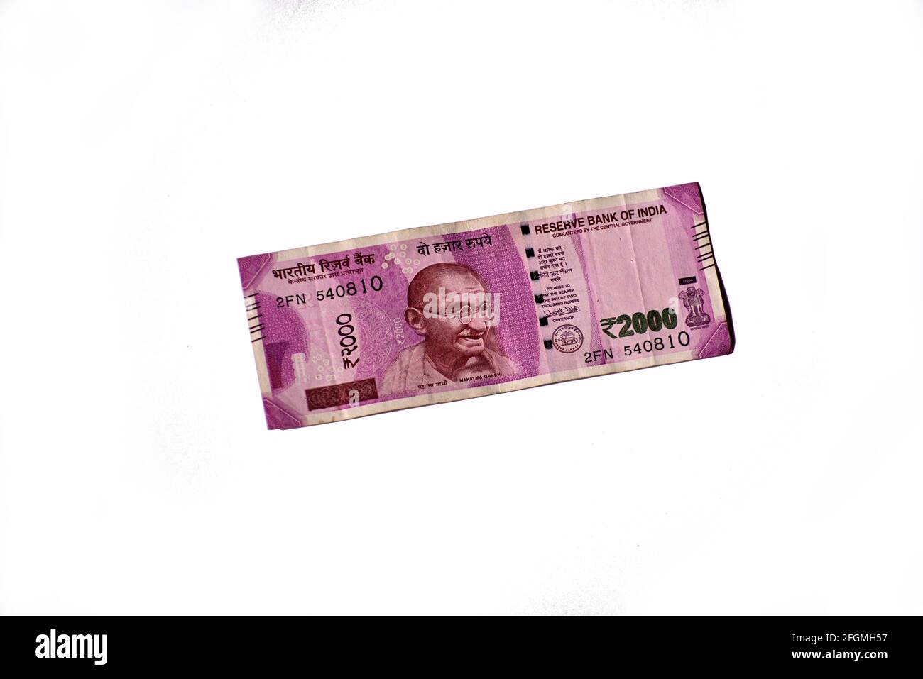 Indian paper currency rupees on isolated white background Stock Photo ...