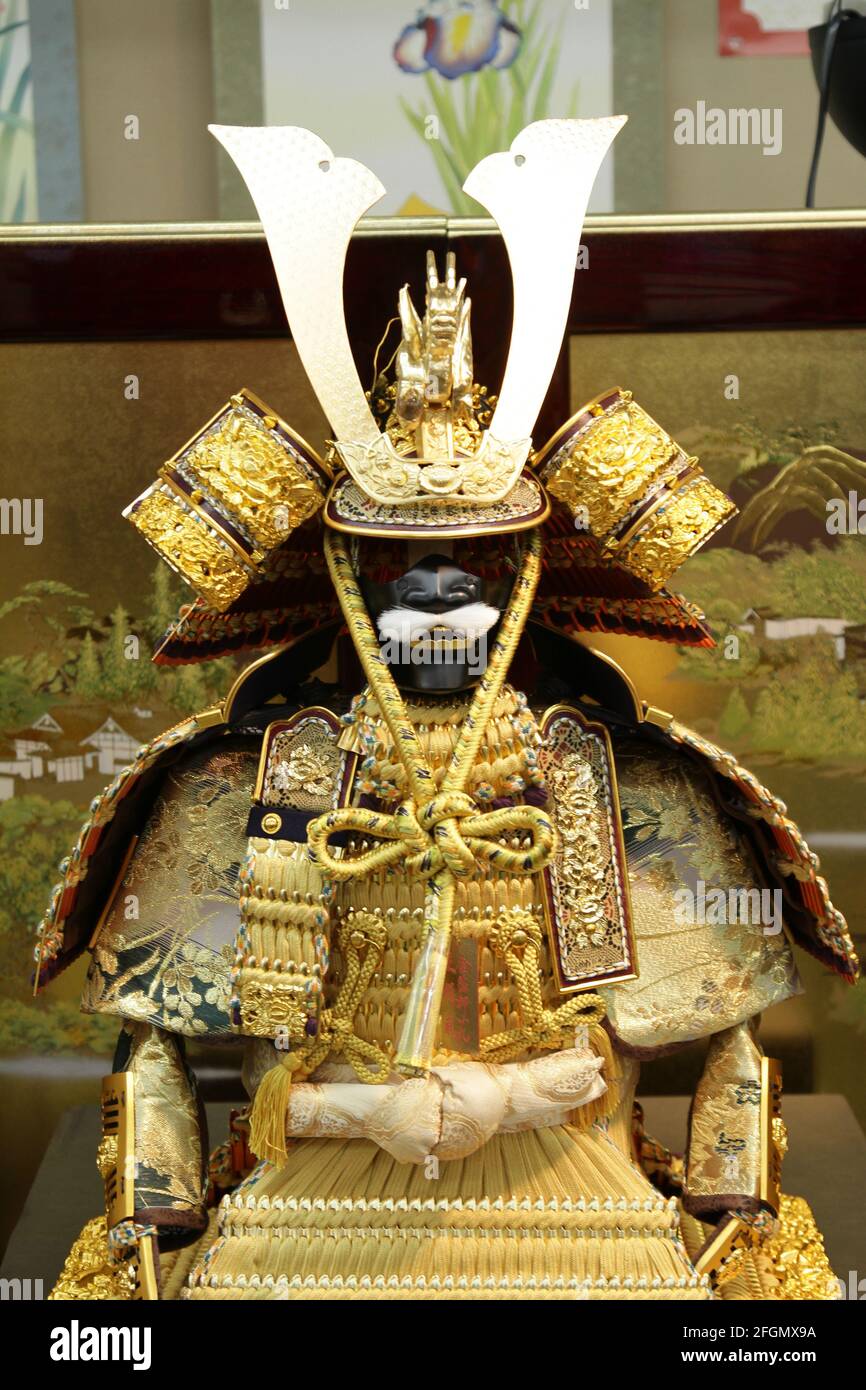 iida, Nagano, Japan, 25-04-2021 , Ningyo japanese dolls in a shop Stock ...