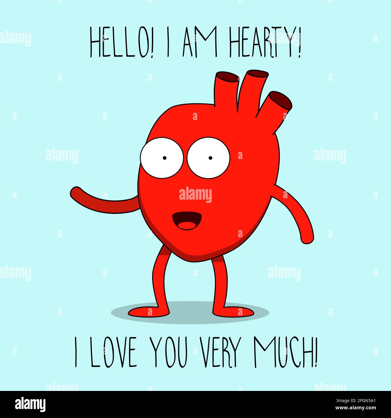 Cartoon character heart heart anatomy hi-res stock photography and ...