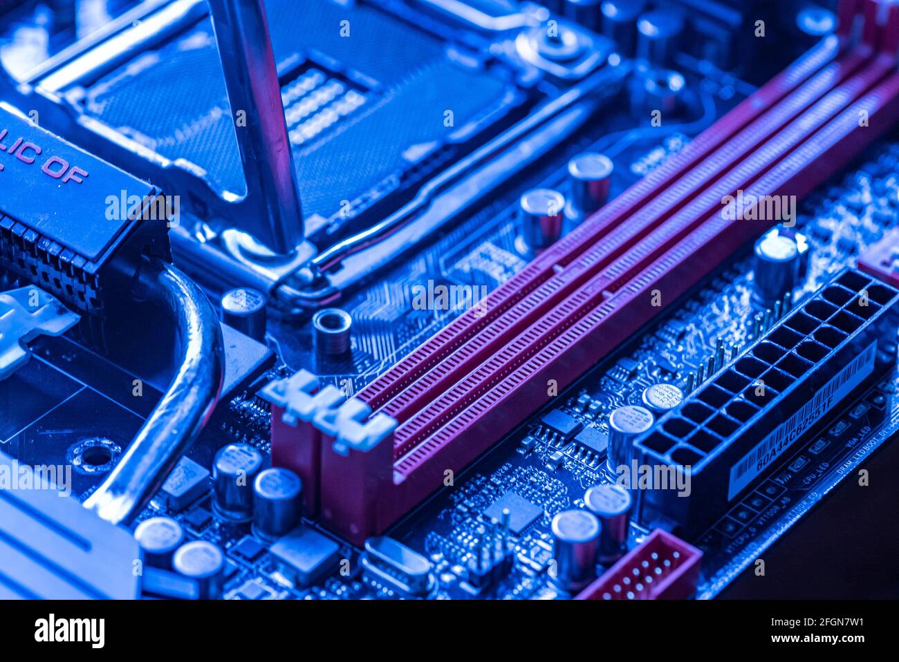 LOS ANGELES, USA 25 APRIL 2021: Detail of Ram memory dimm in a ...