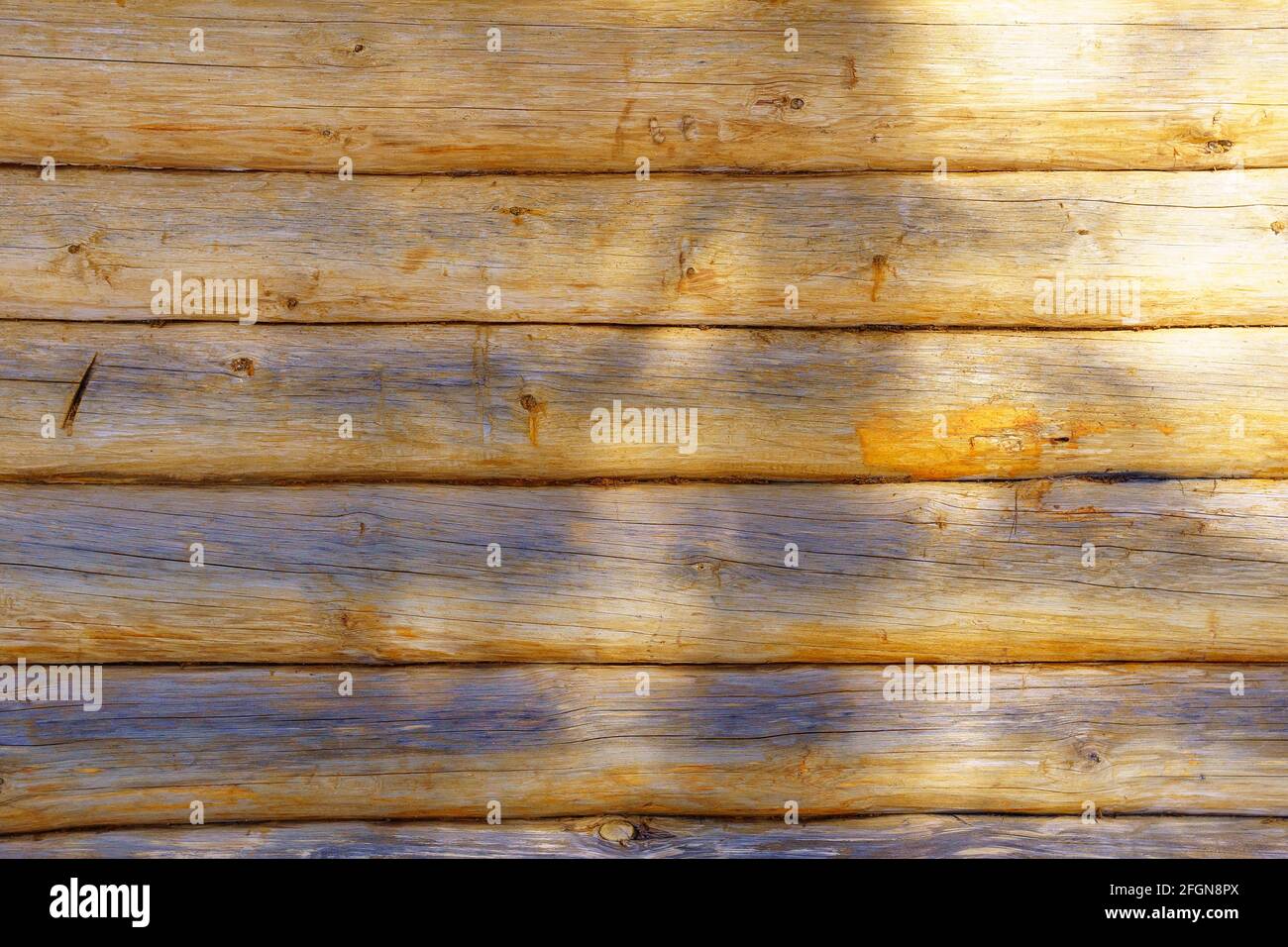 texture background of a log of a wooden house. background with copy ...