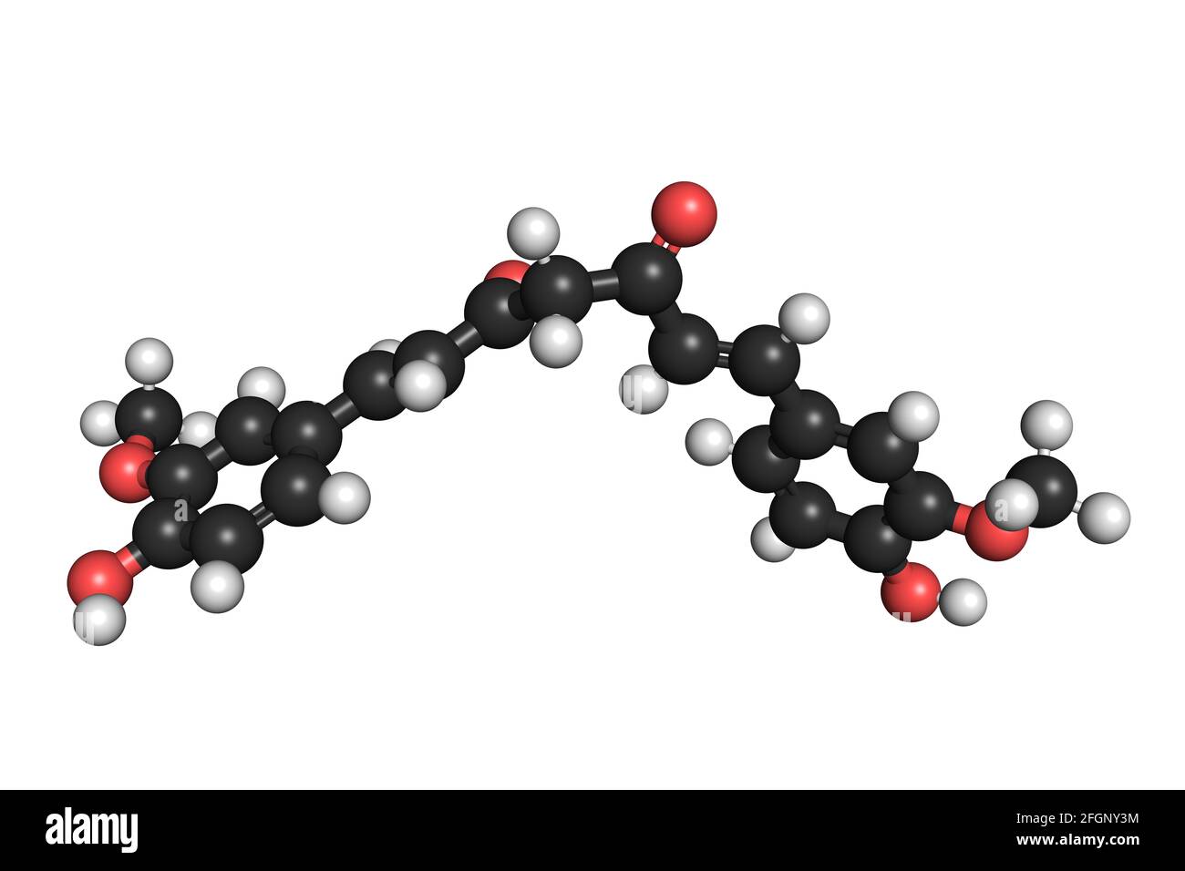 Curcumin Turmeric Spice Molecule 3d Render Chemical Structure Stock