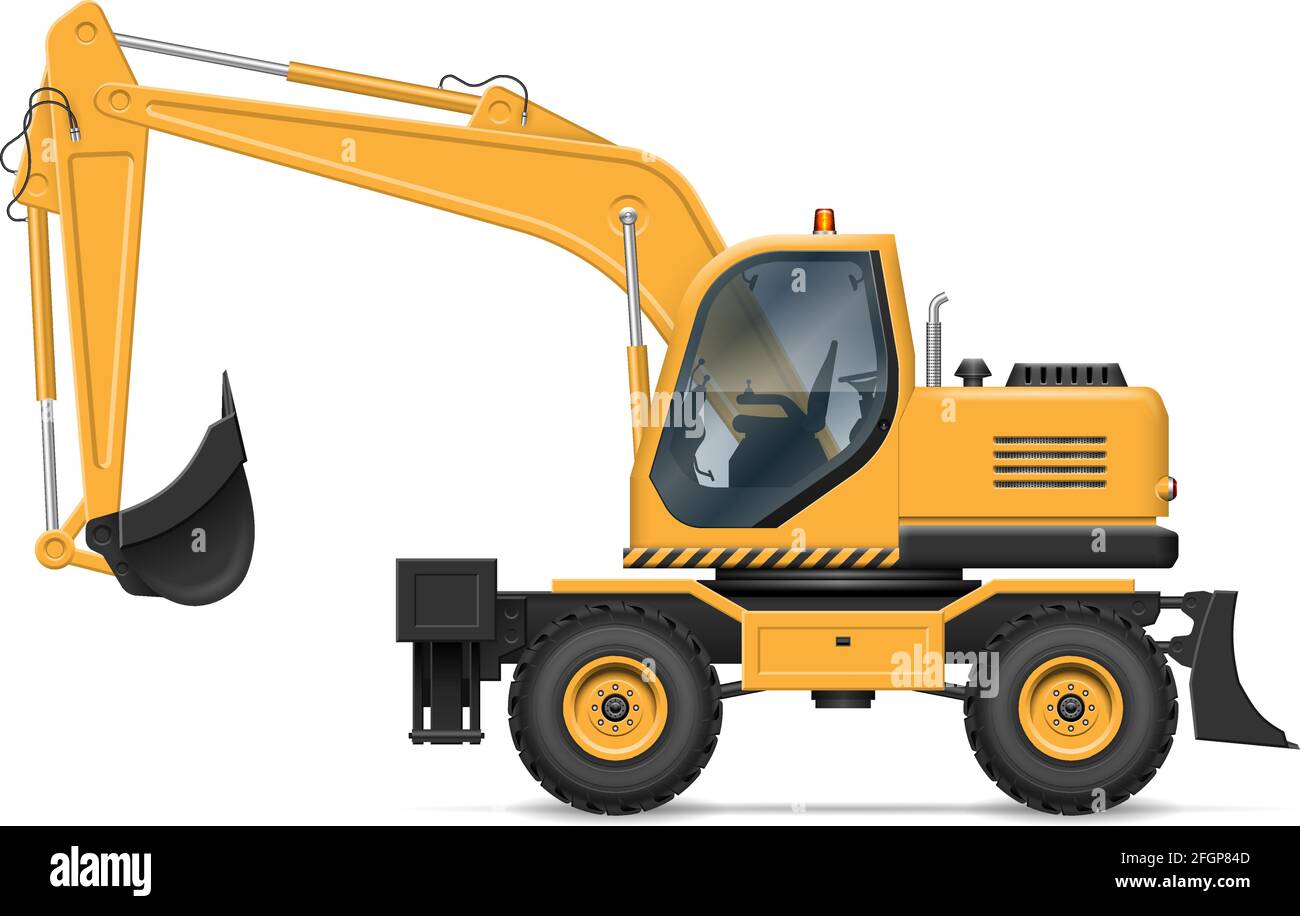 Side view excavator on construction hi-res stock photography and images ...