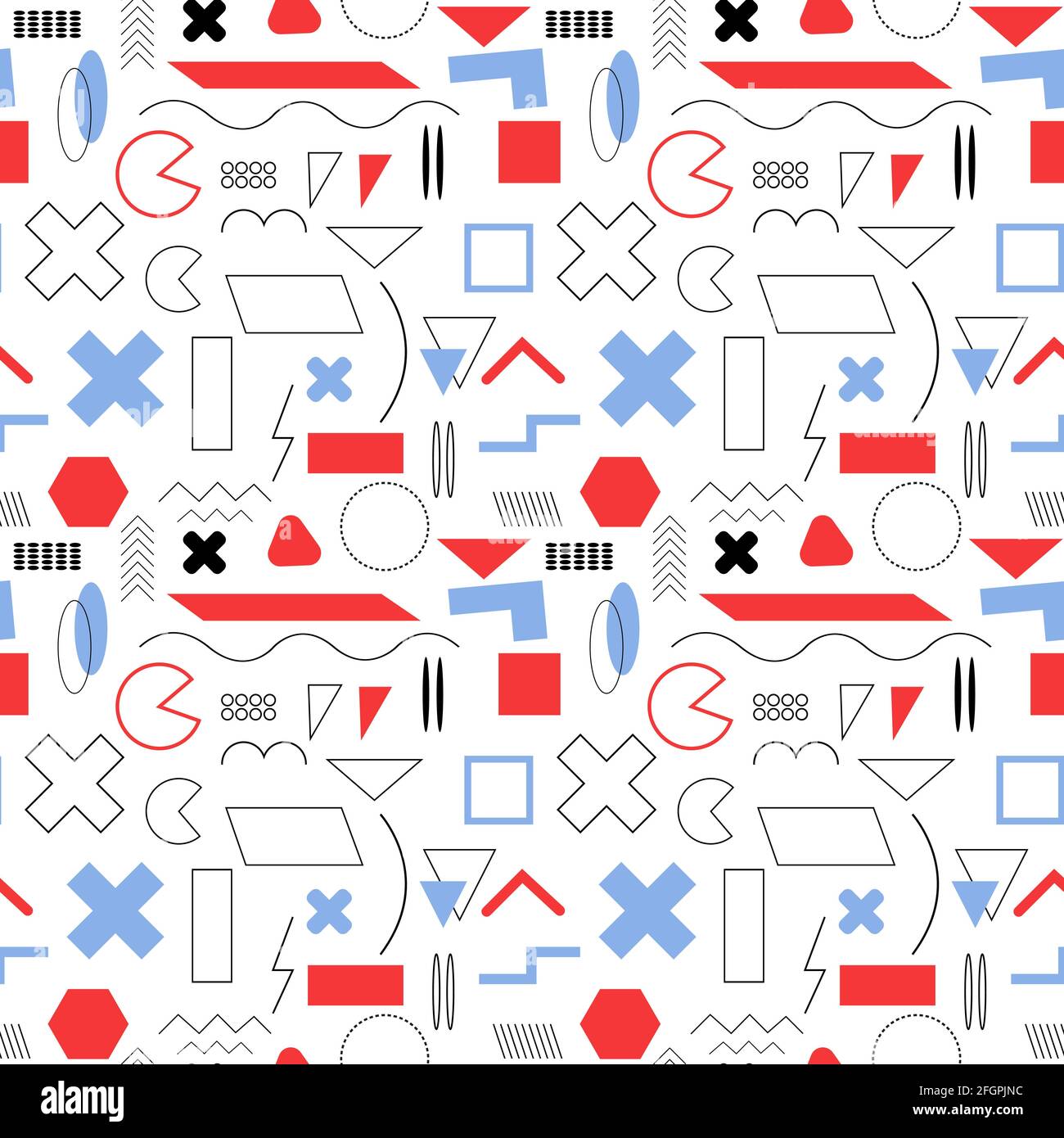 Memphis pattern. Retro background in color figures Stock Vector Image ...