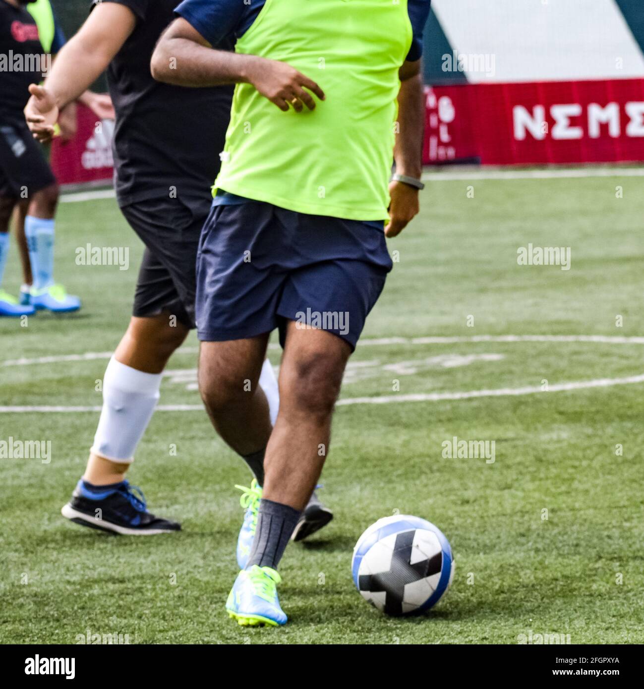 New Delhi, India - July 19 2019: Footballers of local football team ...
