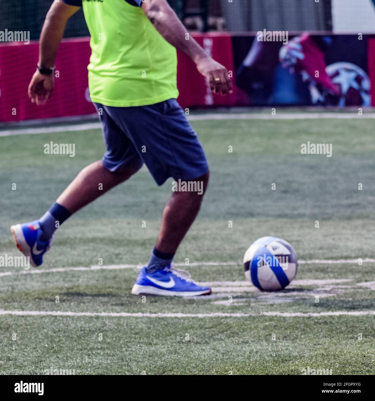 New Delhi, India - July 19 2019: Footballers of local football team ...
