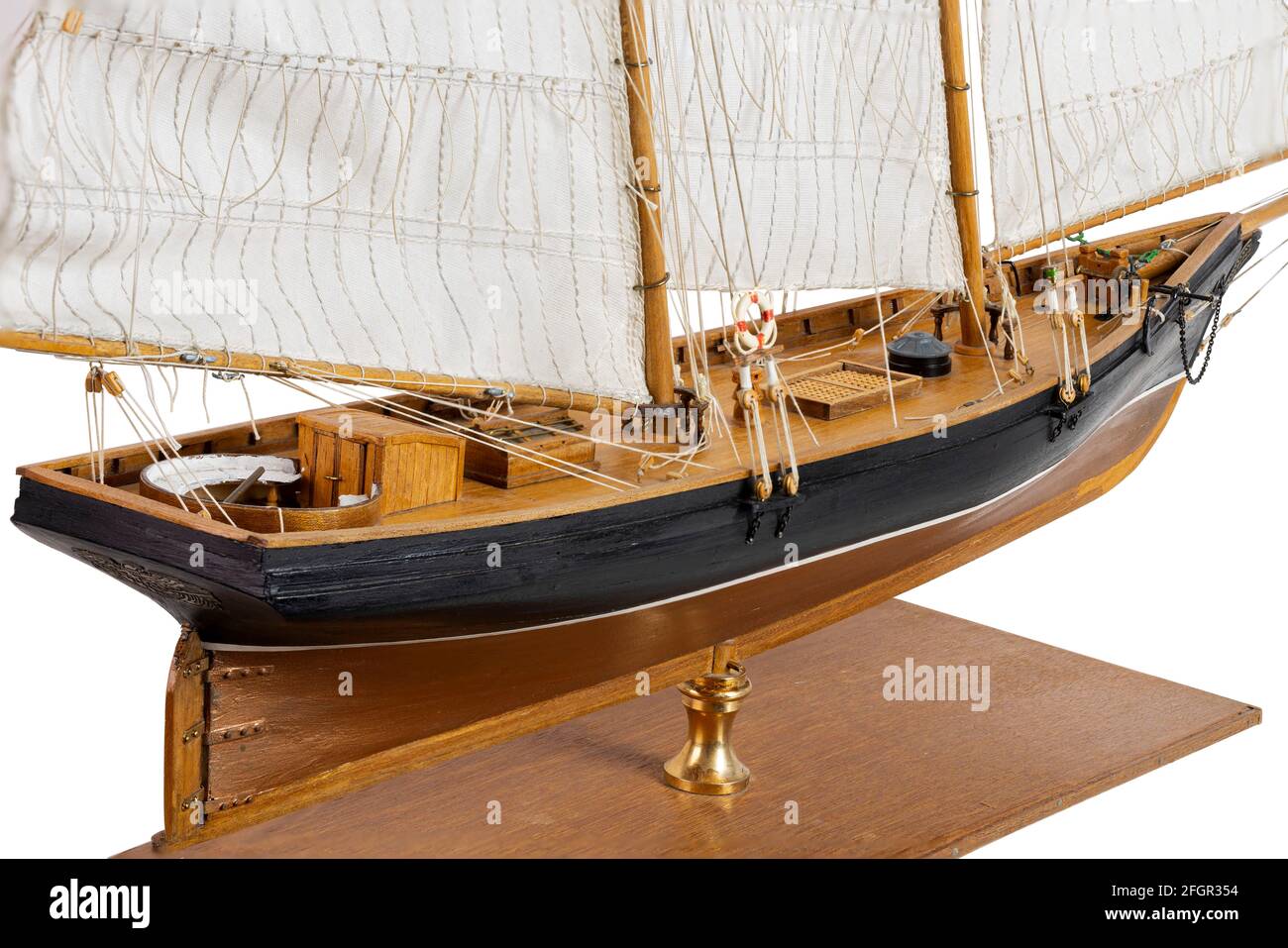 Handmade model sailing ship. Beautiful Handmade model sailboat of ...