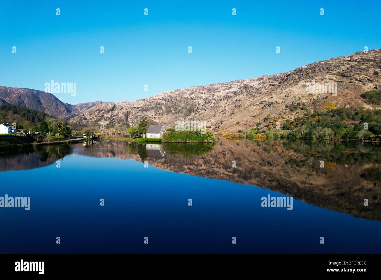 Aerial View Of Gougane Barra Island High Resolution Stock Photography ...