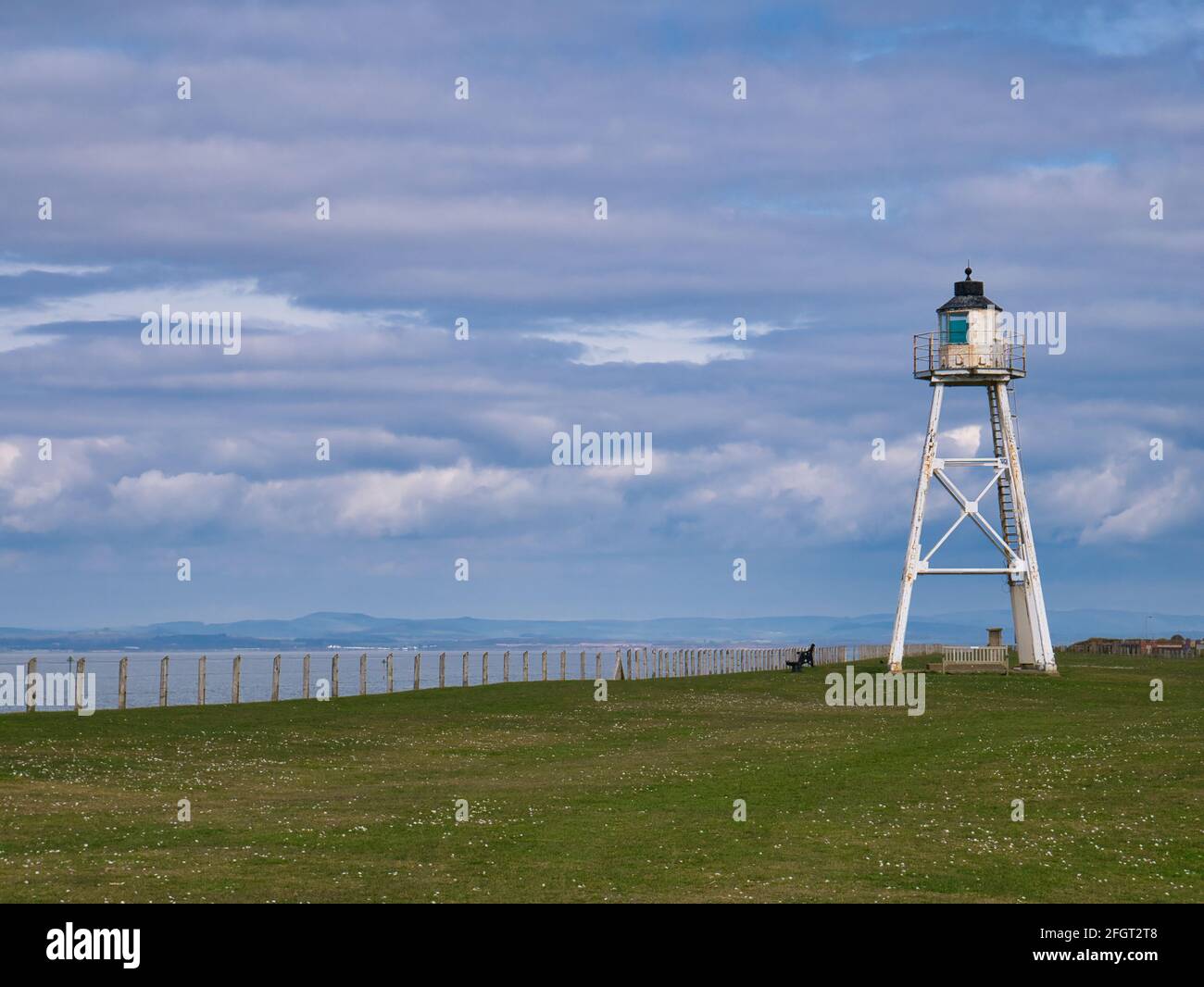 Built on a steel tower, the 12m tall East Cote lighthouse at Silloth on ...