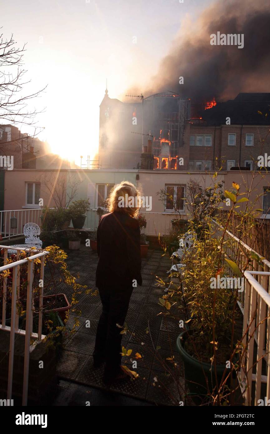 FIRE at the Royal Marsden hospital in west London pic David Sandison 2 ...