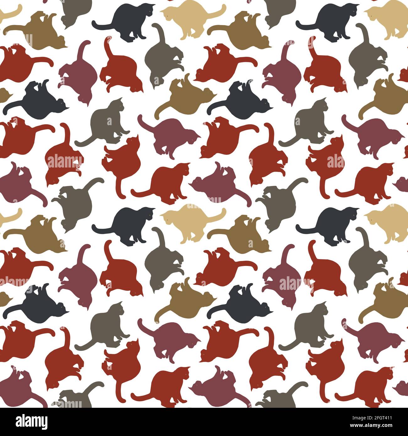 Seamless texture or endless pattern - colored cats. Wallpaper ...