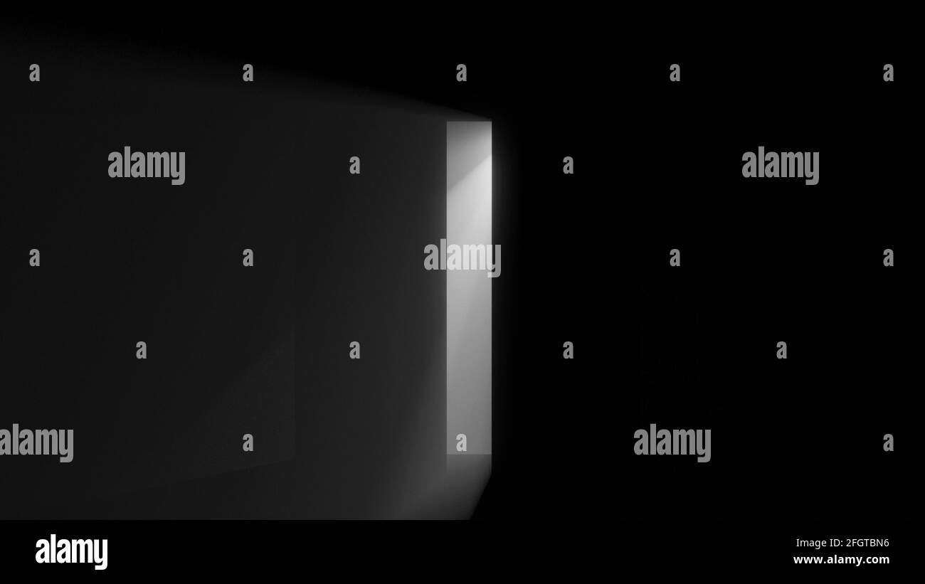 Door open in 3d style Bright modern room space concept freedom 3d ...