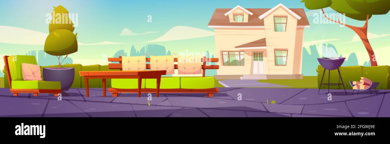 Illustration Cartoon Wooden Picnic Table High Resolution Stock ...