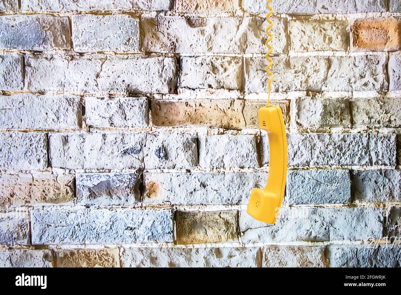 Red telephone receiver hanging hi-res stock photography and images - Alamy