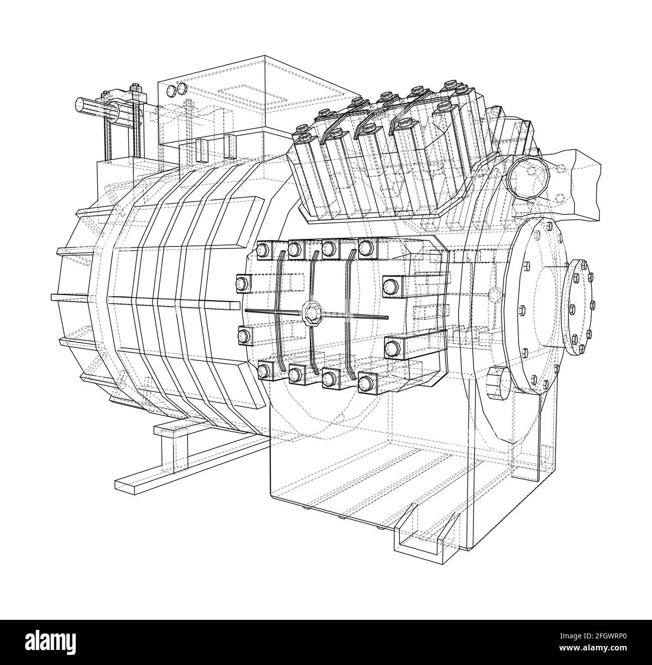 Air conditioning compressor. Vector Stock Vector Image & Art - Alamy