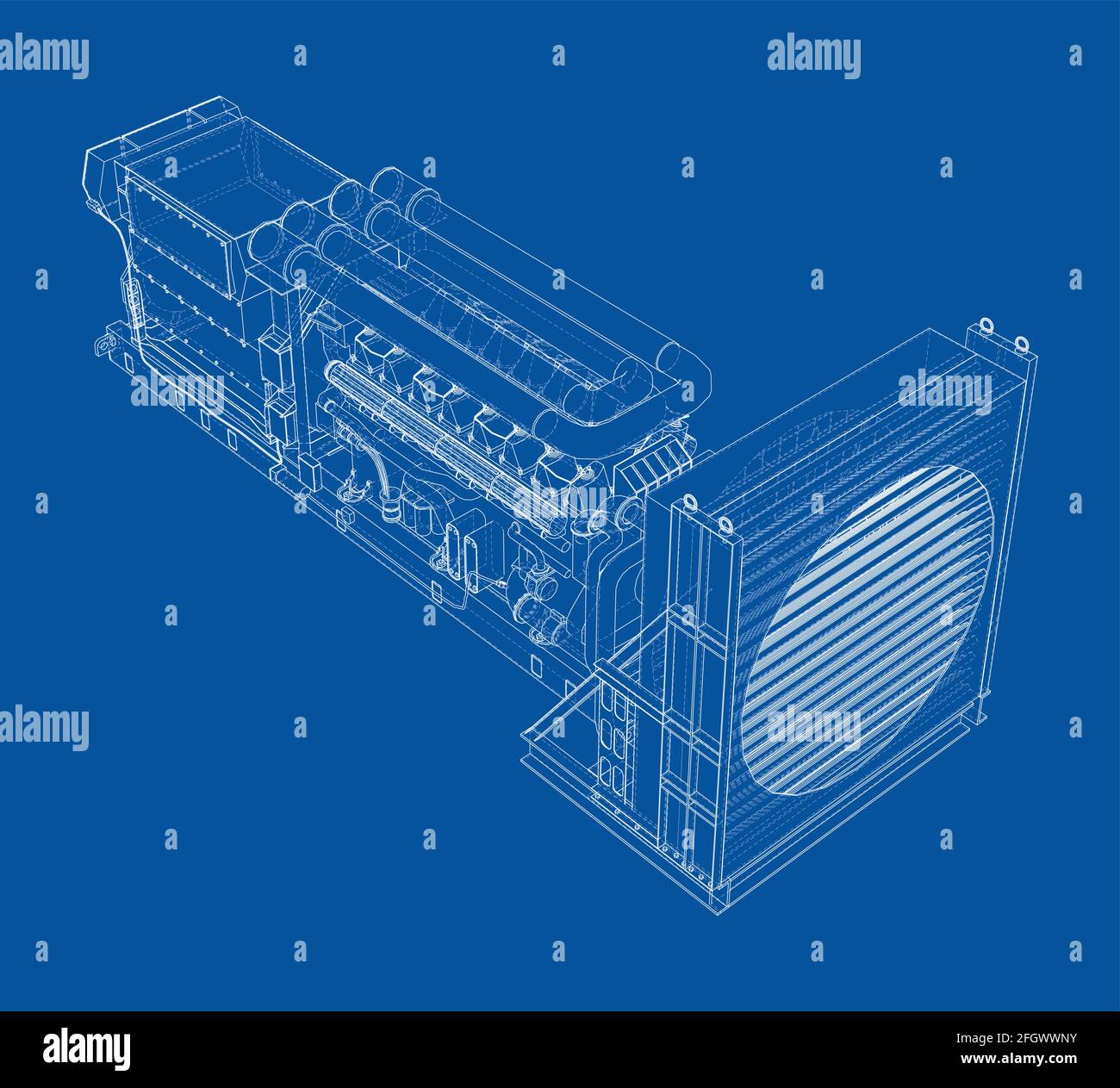 Large industrial diesel generator. Vector Stock Vector Image & Art - Alamy