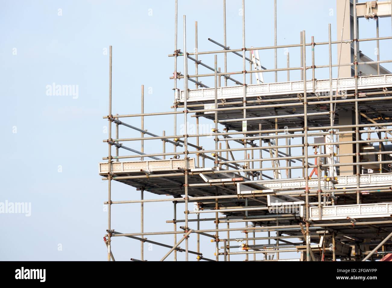 Construction site steel frame buildings Stock Photo - Alamy