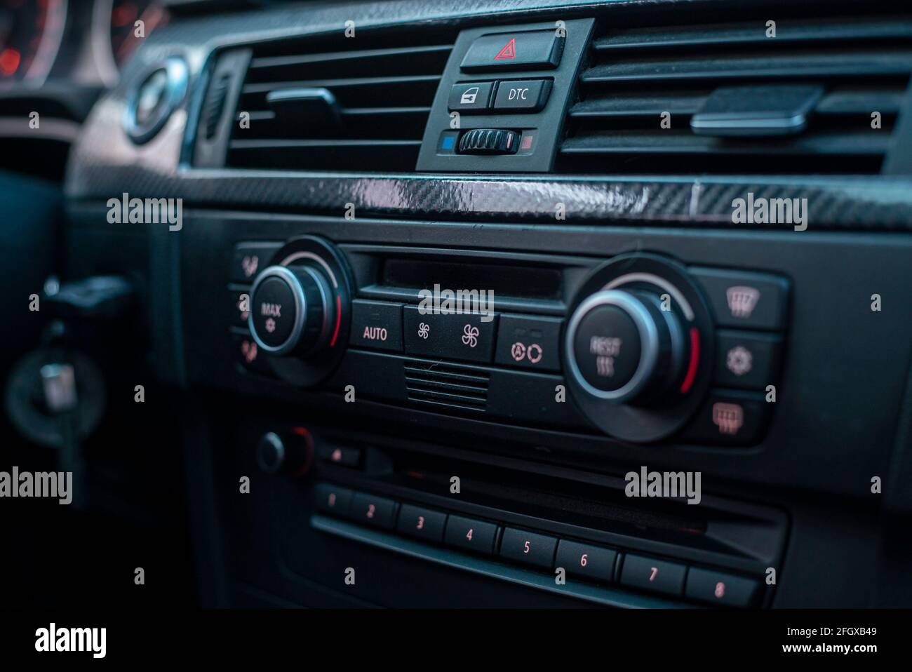 Deatil of Car ventilation control dashboard interior Stock Photo - Alamy