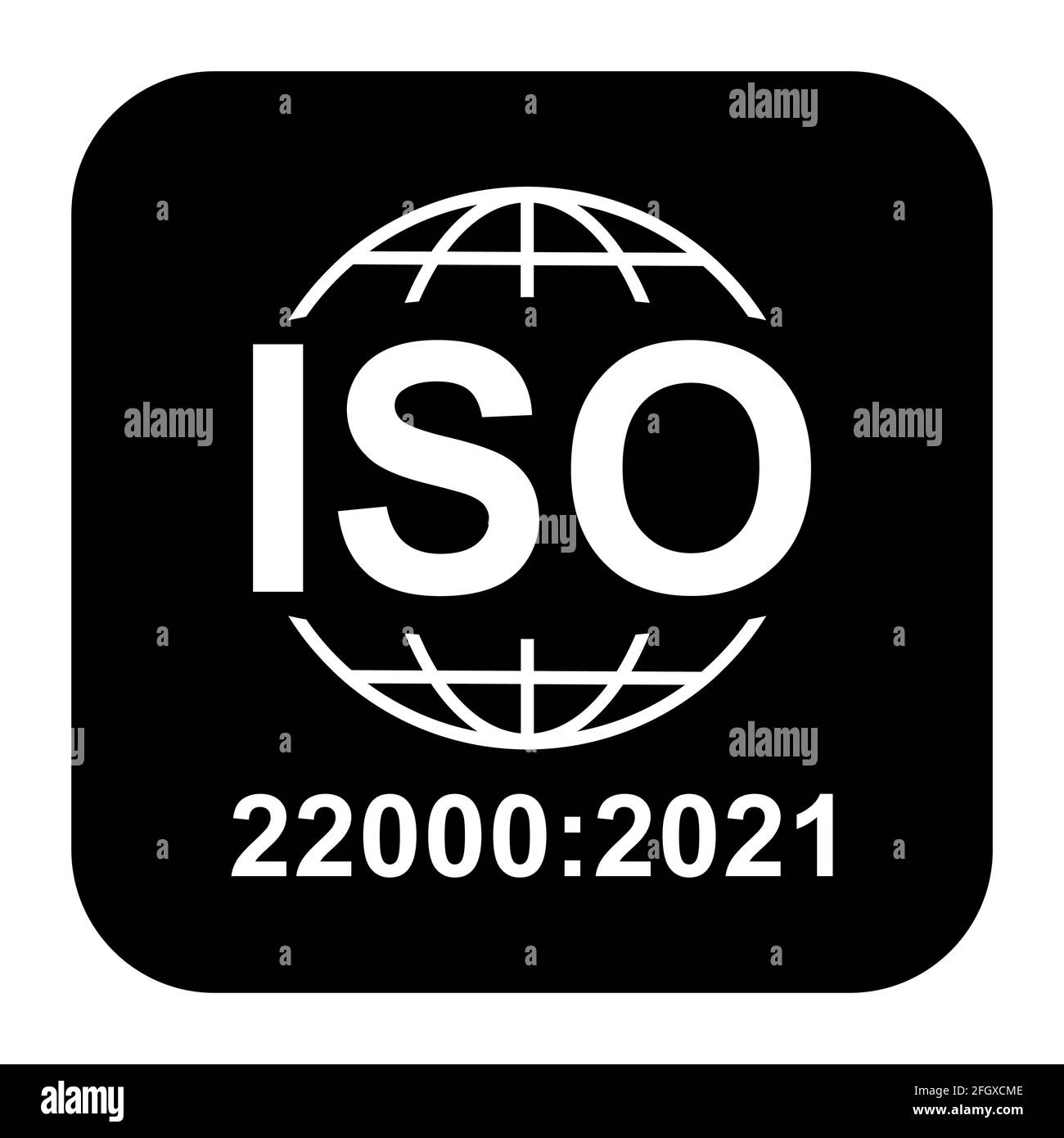 Iso 22000:2021 icon. Food Management Systems. Standard quality symbol ...