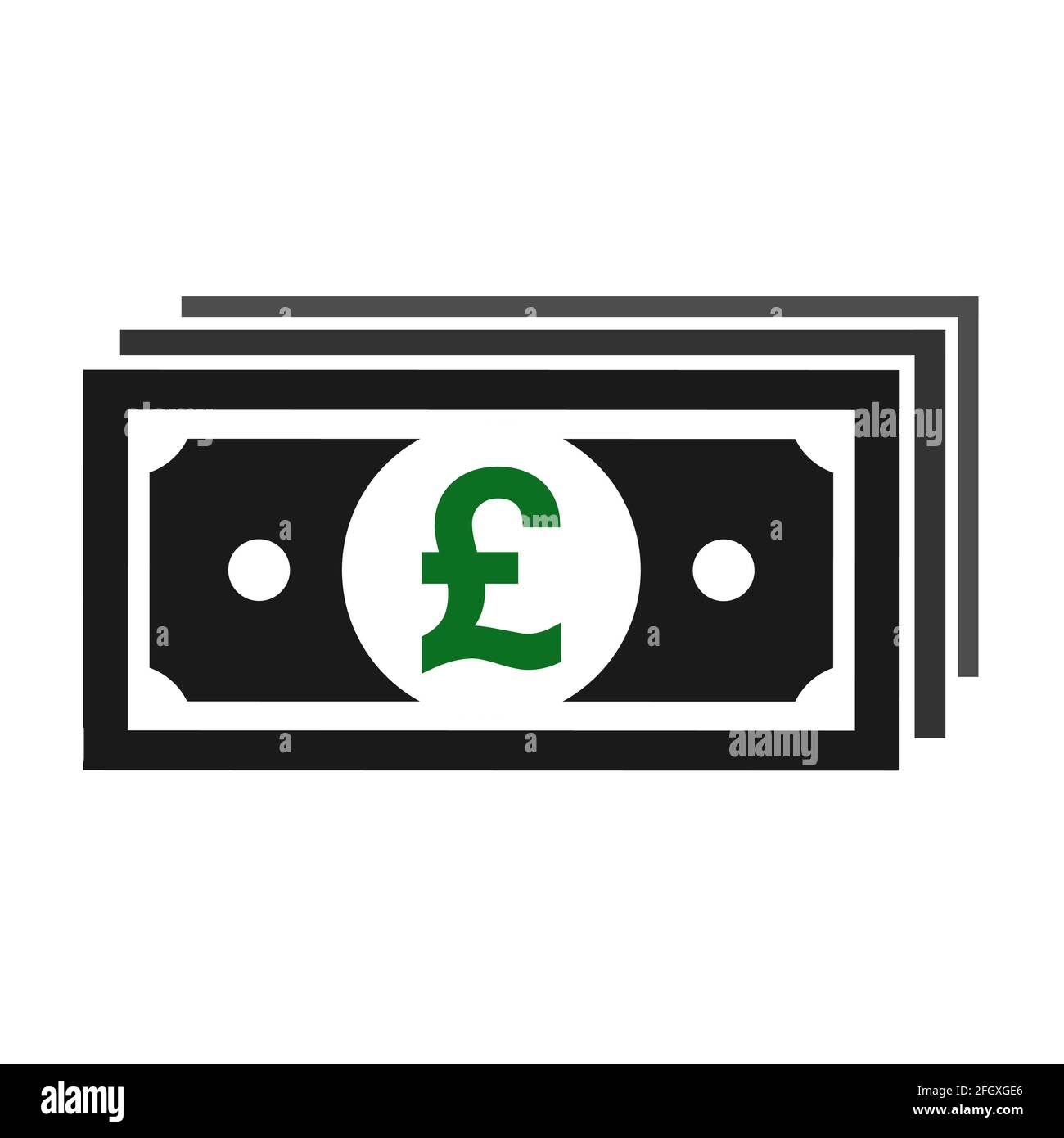 Pound flat icon sign vector. Paper money symbol isolated on white ...