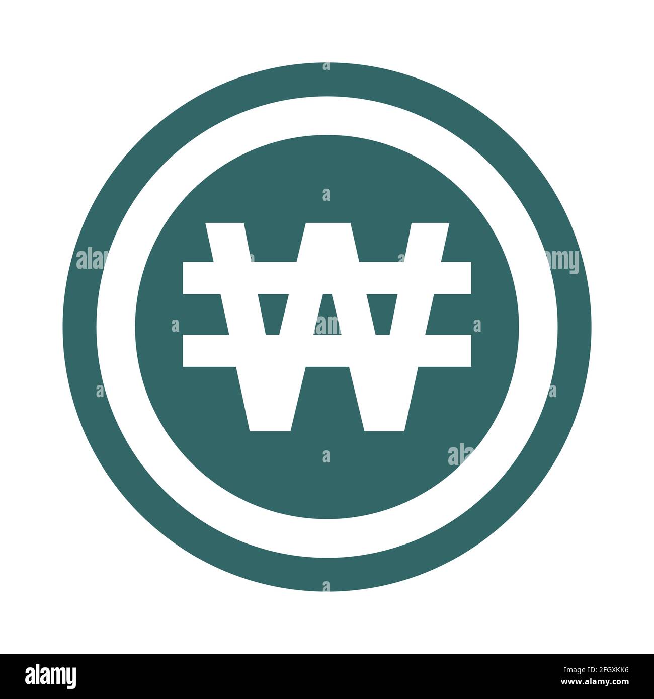 Won flat icon sign vector. Paper money symbol isolated on white ...