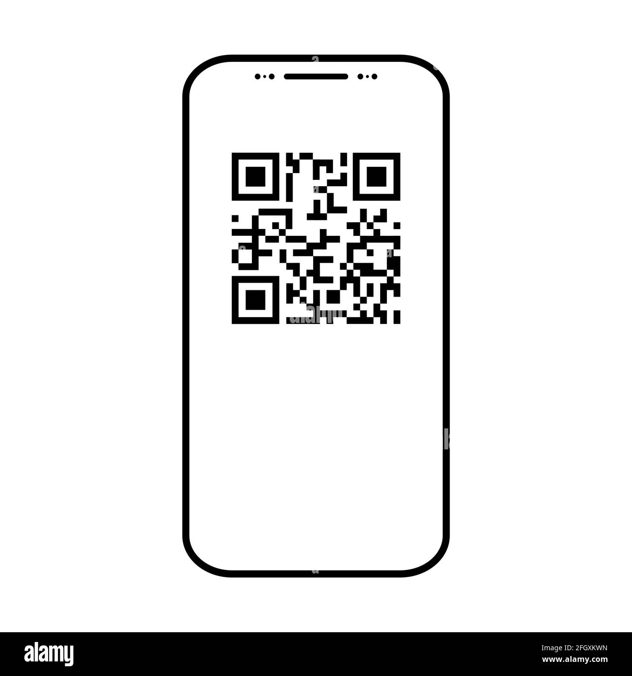 Mobil scan flat icon isolated on white background. QR code reader ...