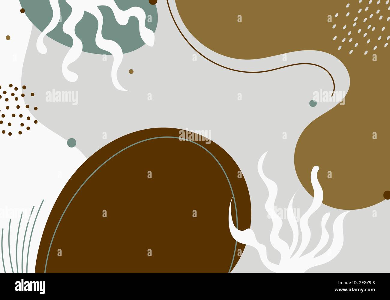 Hand drawn organic coral shape, dots trendy pattern background. You can ...