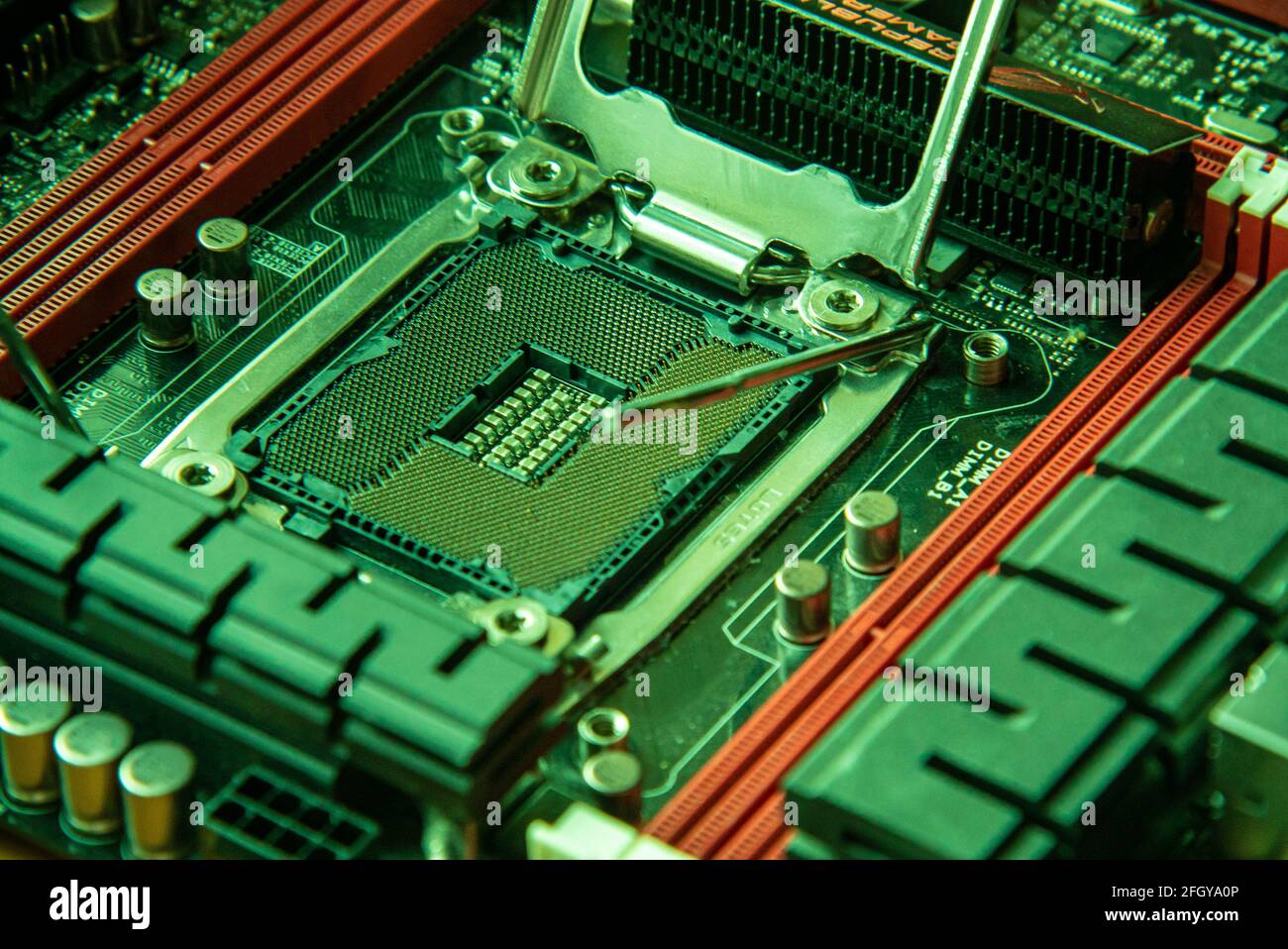Cpu socket motherboard 5 Stock Photo - Alamy