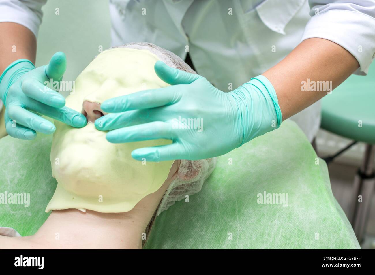 Facial Skin Treatment. Alginate Mask On Female Face Stock Photo - Alamy
