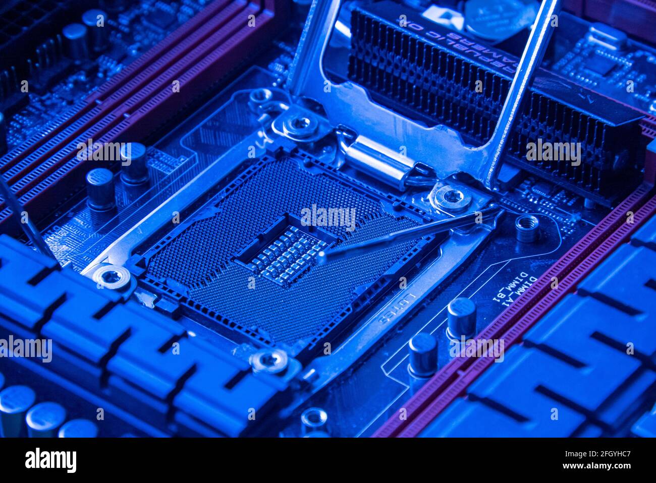 Cpu socket motherboard 4 Stock Photo - Alamy