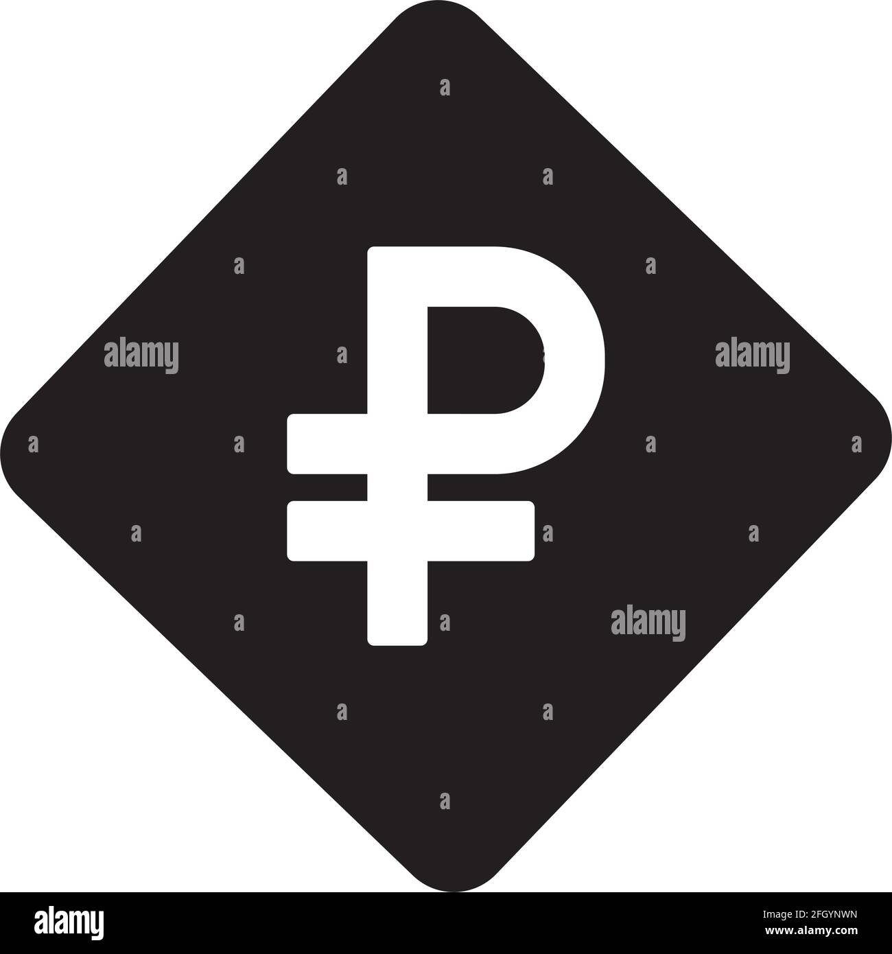 Ruble symbol icon vector currency sign for business and finance in a ...