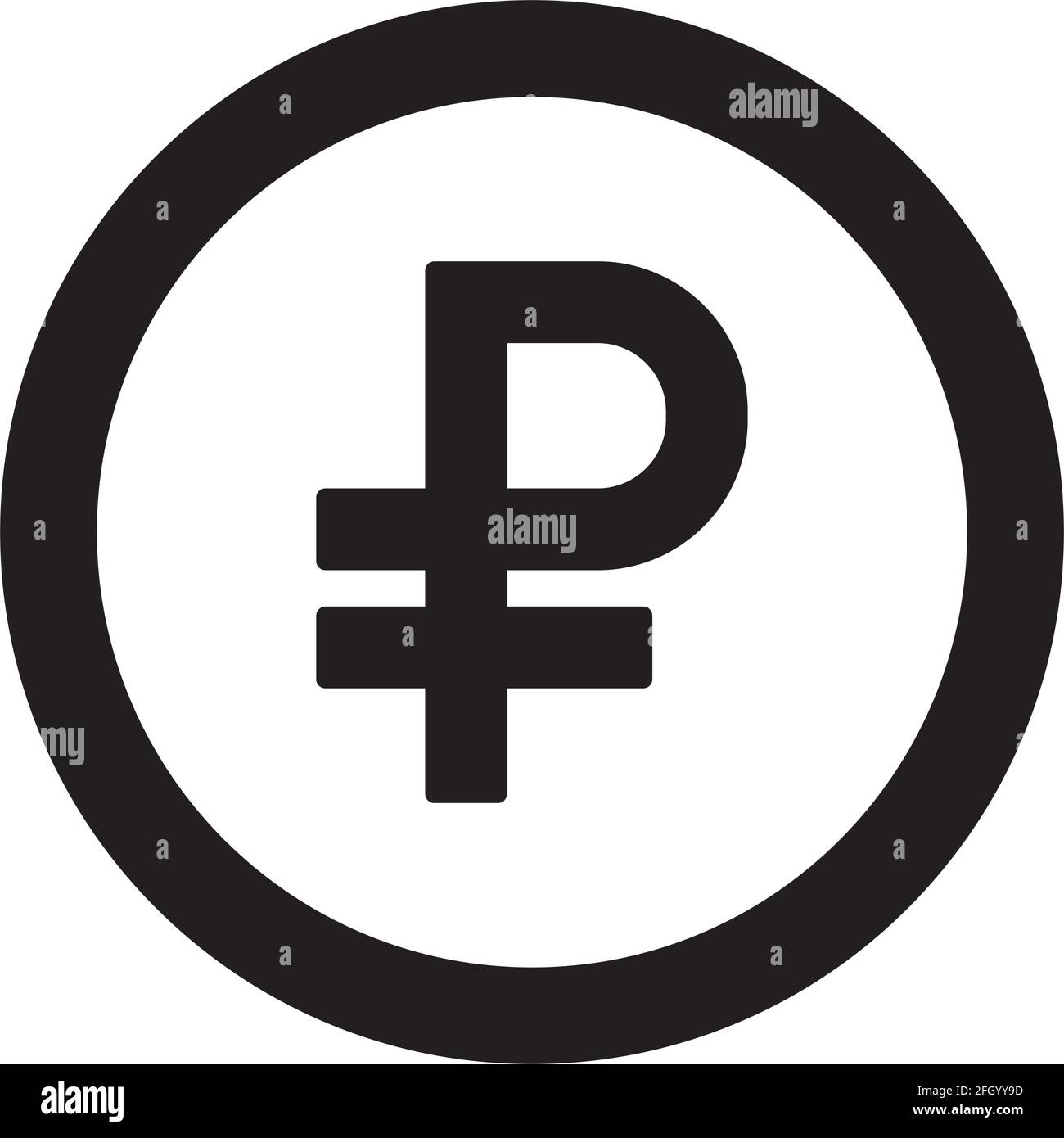 Ruble sign icon vector currency symbol for business and finance in a ...