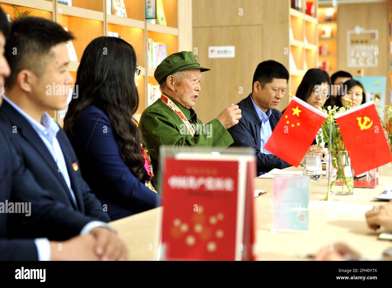 RIZHAO, CHINA - APRIL 25, 2021 - Veteran Wang Lijun tells the history ...