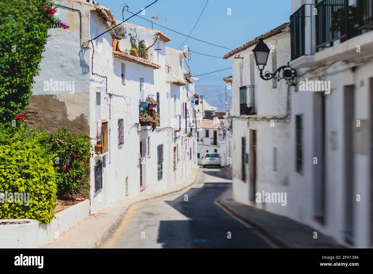 Beautiful summer sunny view of Altea old town, Altea, Marina Baixa ...