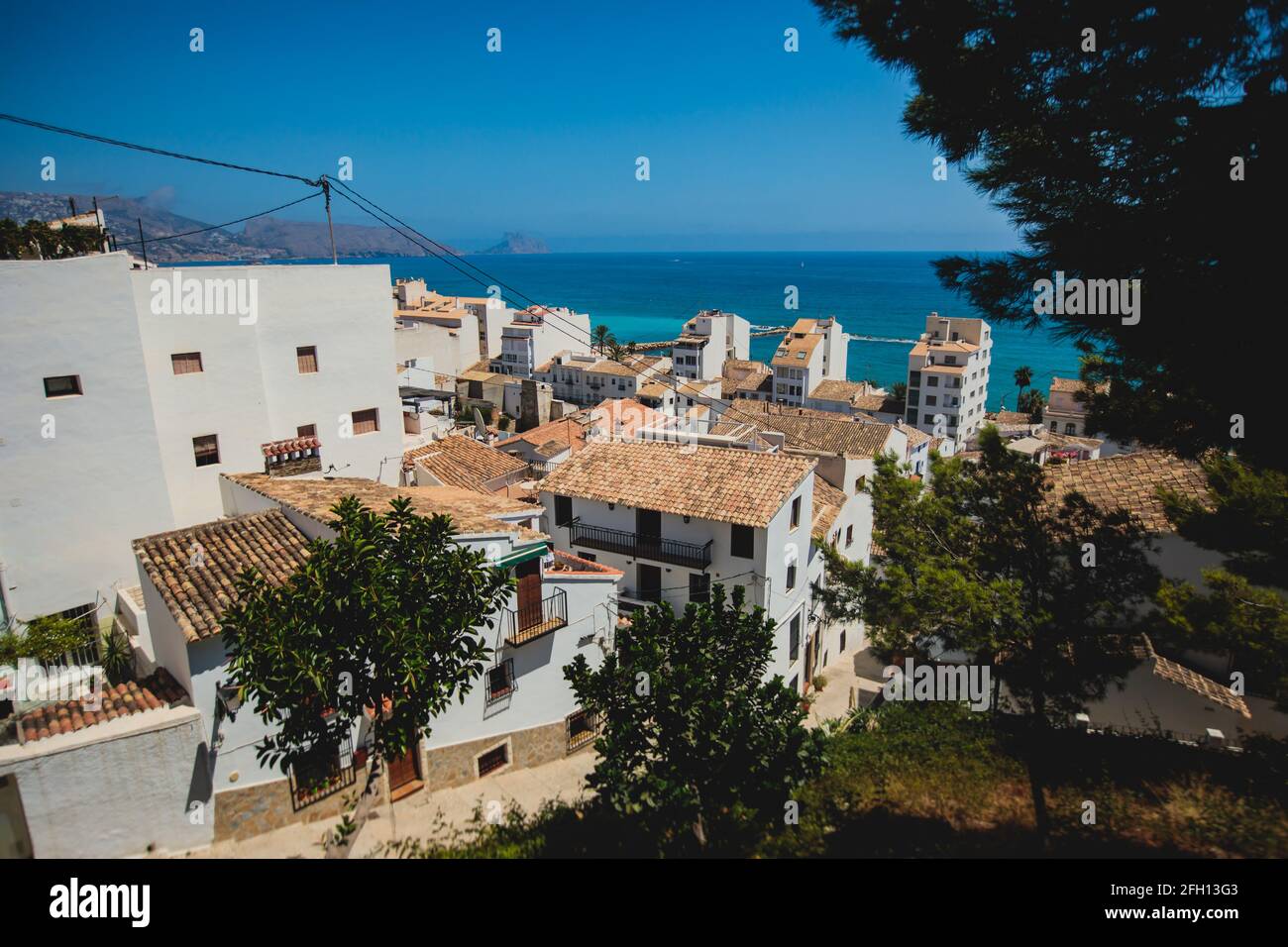 Beautiful summer sunny view of Altea old town, Altea, Marina Baixa ...