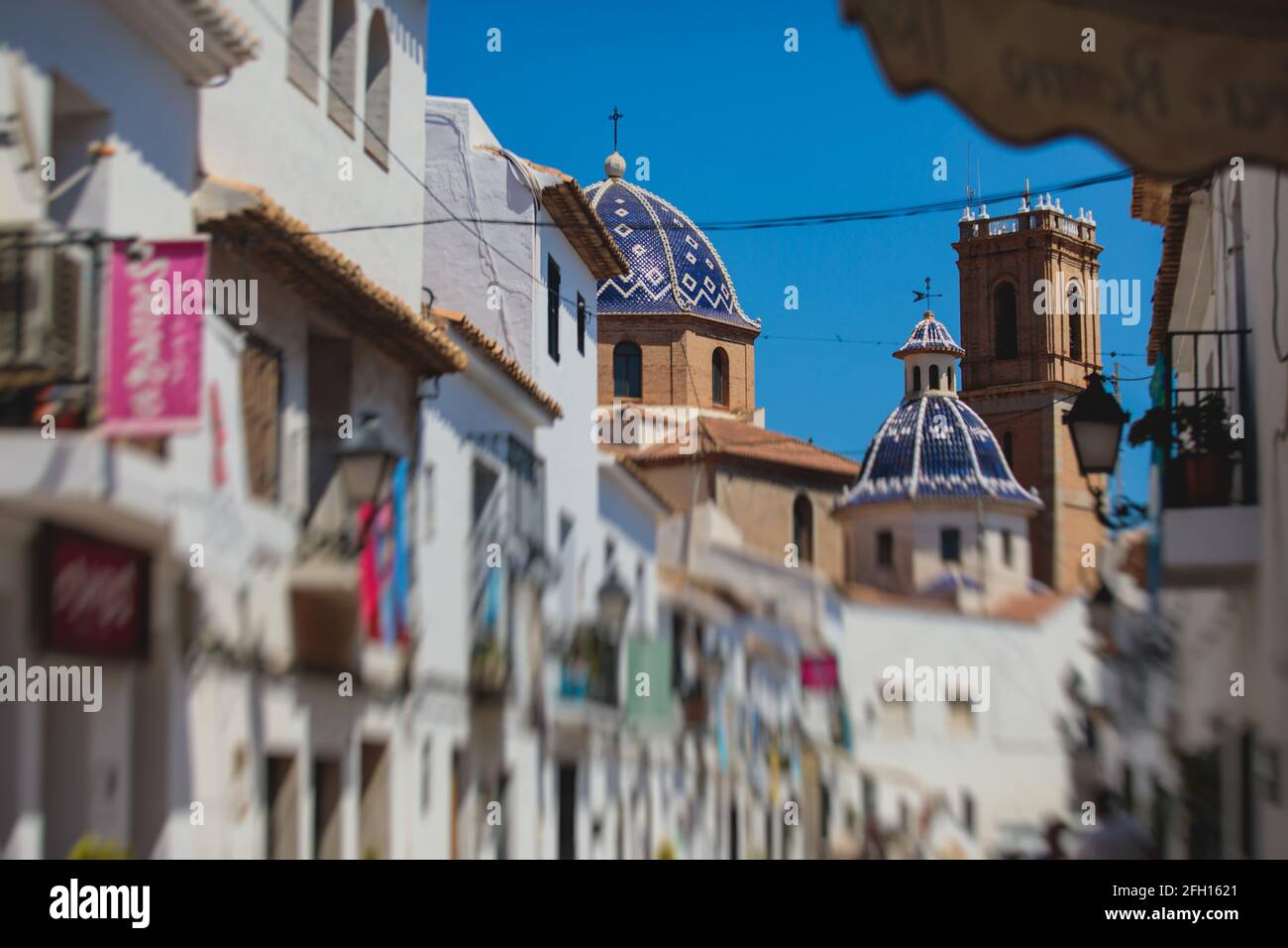 Beautiful summer sunny view of Altea old town, Altea, Marina Baixa ...